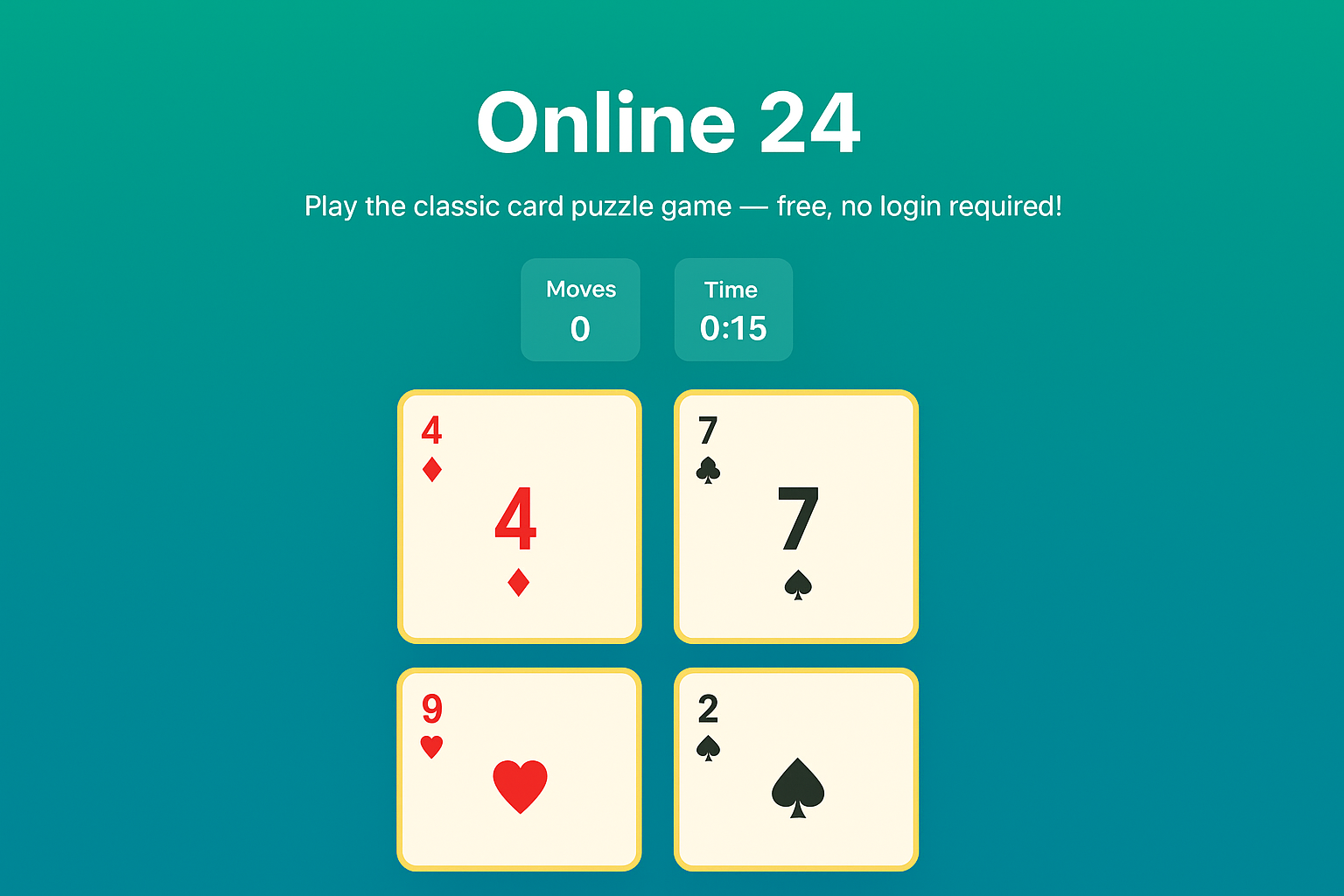 Online 24 Game | Play Free 24 Card Game Online